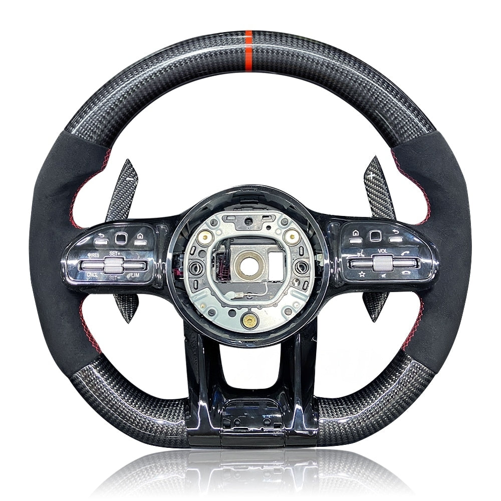 Volant Carbone avec LED Mercedes AMG Classe A B C E S GLS GLA C63 (2012 ...